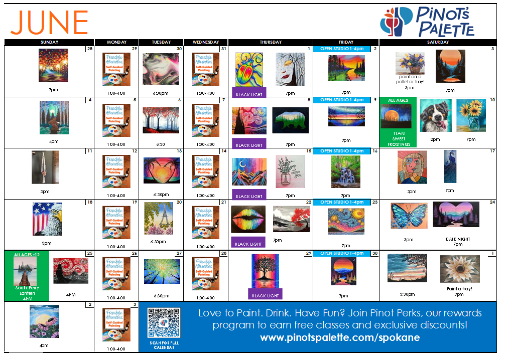 June Calendar! - Pinot's Palette